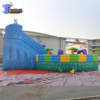 China Outdoor PVC Inflatable Floating Castle Bounce House Dolphin Slide for sale