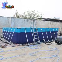 China Wear Resistant Metal Frame Portable Above Ground Pool Rectangular For Kids Swimming for sale