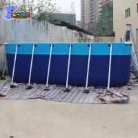 China Wear Resistant Metal Frame Portable Above Ground Pool Rectangular For Kids Swimming for sale