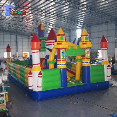 China Outdoor Rocket Inflatable Bouncy Castle Inflatable Castle Slide for sale