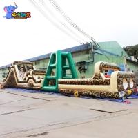 China Camouflage Theme Inflatable Bouncy Castle Inflatable Obstacle Course for sale