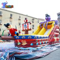 China Octopus Pirate Ship Theme Bounce House Slide Combo Inflatable Bouncy Castle for sale