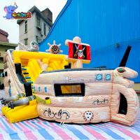 China Pirate Ship Theme Outdoors Inflatable Bouncy Castle Inflatable Amusement Park for sale