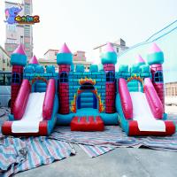 China Flame Theme Inflatable Bouncy Castle Outdoor Inflatable Castle Slide Combo for sale
