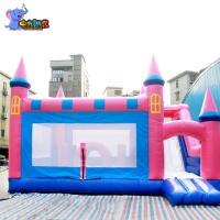 China Outdoor Pink Inflatable Bouncy Castle Inflatable Trampoline Slide for sale