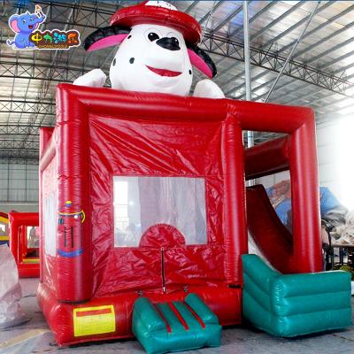 China Cushioning Inflatable Jumping Dalmatian Dog Bouncy Castle Slide Combo for sale