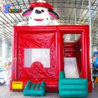 China Cushioning Inflatable Jumping Dalmatian Dog Bouncy Castle Slide Combo for sale