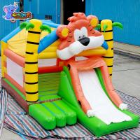 China Outdoors Tiger Inflatable Bouncy Castle Slide Trampoline Odorless for sale