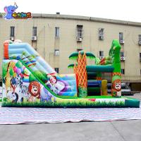 China Custom Inflatable Wipeout Bounce House Bouncy Castle Parks With Slide for sale