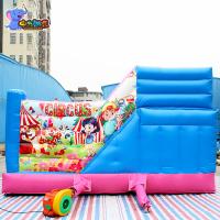China Jester Clown Theme Inflatable Bouncy Castle House Slide PVC Fabric for sale