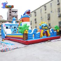 China Ocean World Inflatable Bouncy Castle House Slip And Slide Flame Retardant OEM for sale