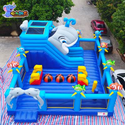 China Inflatable Whale Bouncy Castle Commercial Jumping Castle Bouncer Slide Playground for sale