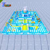 China White Slide Inflatable Bouncy Castle Blow Up Water Bounce House Wear Resistant for sale