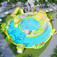 China Large Amusement Park Inflatable Water Slide Bounce House Jumping Castle Swimming Pool Anti Tear for sale