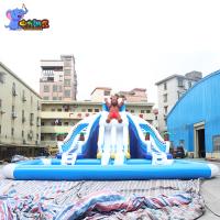 China Customised 30 Ft Inflatable Water Slide Bouncy Paddling Pool Tear Resistant for sale