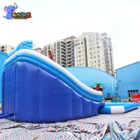 China Customised 30 Ft Inflatable Water Slide Bouncy Paddling Pool Tear Resistant for sale