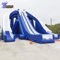 China Thickened PVC Giant Water Inflatables Pool Slide Adults Triple Lane for sale
