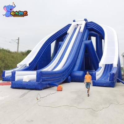 China Thickened PVC Giant Water Inflatables Pool Slide Adults Triple Lane for sale