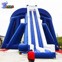 China Thickened PVC Giant Water Inflatables Pool Slide Adults Triple Lane for sale