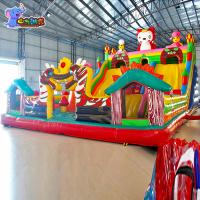 China ODM Cartoon Interactive Inflatable Bouncy Castle Big Slide For Small Garden for sale
