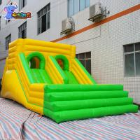 China Two Parallel Inflatable Portable Water Slide Bouncer Outdoor Wear Resistant for sale