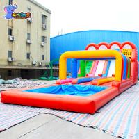 China Rainbow 40 Ft Inflatable Water Slide Paddling Pool For Kids Wet Dry OEM for sale