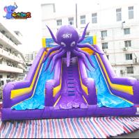 China Modular Octopus Inflatable Big Waterslides 30 Ft With Pool Anti slip for sale