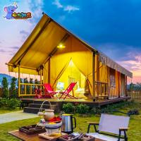 China Large Luxury Safari Glamping Resort Tent Camping Outdoor Waterproof Tarpaulin for sale
