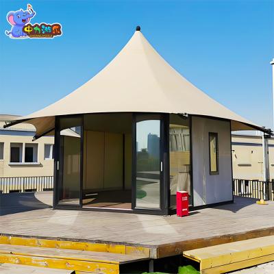 China Customization Waterproof Glamping Resort Tent Hotel Safari With Glass Windows for sale