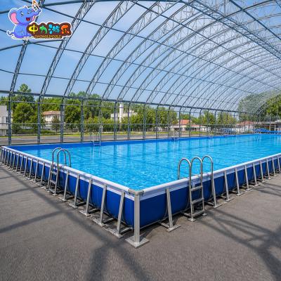 China Heavy Duty Metal Frame Swimming Pool For Resort And Hotel for sale