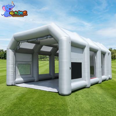 China Custom Giant Inflatable Tent Air Beam Vehicle Shelter 6m × 11.6m × 3.9m with Clear Windows for Car Storage, Detailing, Temporary Workshop and Commercial Use for sale