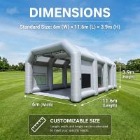 China Custom Giant Inflatable Tent Air Beam Vehicle Shelter 6m × 11.6m × 3.9m with Clear Windows for Car Storage, Detailing, Temporary Workshop and Commercial Use for sale