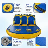 China Commercial Inflatable Towable Tube with Backrest for 2/4/6 Riders, Multi-Person Boat Towable Lounge for Resort, Lake and Water Sports Rental for sale