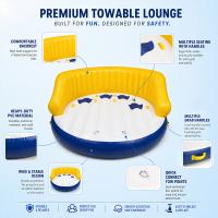 China Commercial Inflatable Towable Lounge for 2-4 Riders, Boat Towable Sofa with High Backrest for Resort, Lake and Water Sports Rental for sale