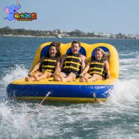 China Commercial Multi-Rider Inflatable Towable Tube with Individual Backrests, Reinforced Tow Points for Resort, Lake, Marina and Boat Rental for sale
