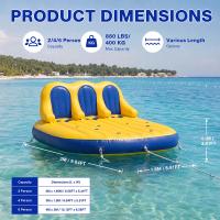 China Commercial Multi-Rider Inflatable Towable Tube with Individual Backrests, Reinforced Tow Points for Resort, Lake, Marina and Boat Rental for sale