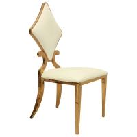 China Stackable Stainless Steel Wedding Chair Prismatic Back Upholstered Seats for sale