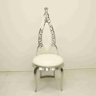 China Leather Top Elegant Dining Chair For Event Anti Oxidation SS Leg for sale