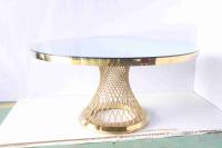 China Glass Top Round Dining Table Set Hotel Furniture Customized Size for sale