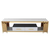 China Stainless Steel Elegant TV Table Center Table Living Room Furniture With Drawer for sale