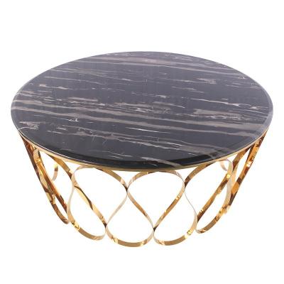 China Marble Surface Material Medium Size Stainless Steel Center Table 40-50cm for sale