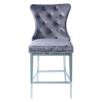 China Curve Restaurant Bar Chair Velvet Cover Comfortable Seat With Buckle Backs for sale