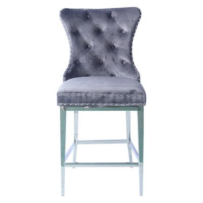 China Curve Restaurant Bar Chair Velvet Cover Comfortable Seat With Buckle Backs for sale