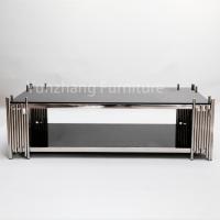 China Chrome Furnishings Rectangular Center Table Sofa Table With Double Tempered Glass for sale