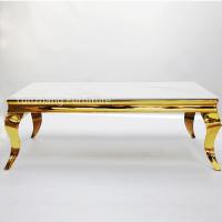China Luxury Gold Center Table Metal Base With Marble Top Living Room Furniture Style for sale