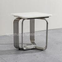 China Living Room 46cm Stainless Steel Stylish Tea Table Silver Rose Gold Color for sale