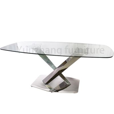 China Glass Top Dining Large Table Chair Sets 36 Inches Length for sale
