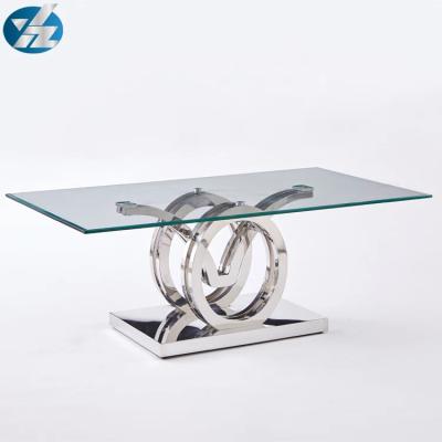 China 60 Inches Width Stainless Steel Dining Table Chair Sets With 6 Chairs for sale