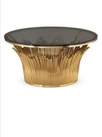 China Home Furniture Round Center Rose Gold Marble Coffee Tables Luxury For Living Room for sale