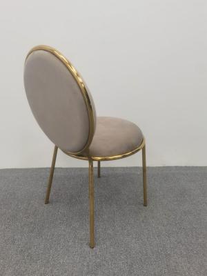 China Brown velvet dining chair round Back Chair cheap round dining table and chairs for sale